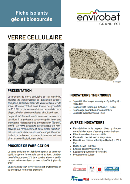 Fiche isolant - Verre cellulaire - Envirobat Grand Est